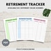 Retirement Funds Tracker Printable, Savings Planner, Contribution ...