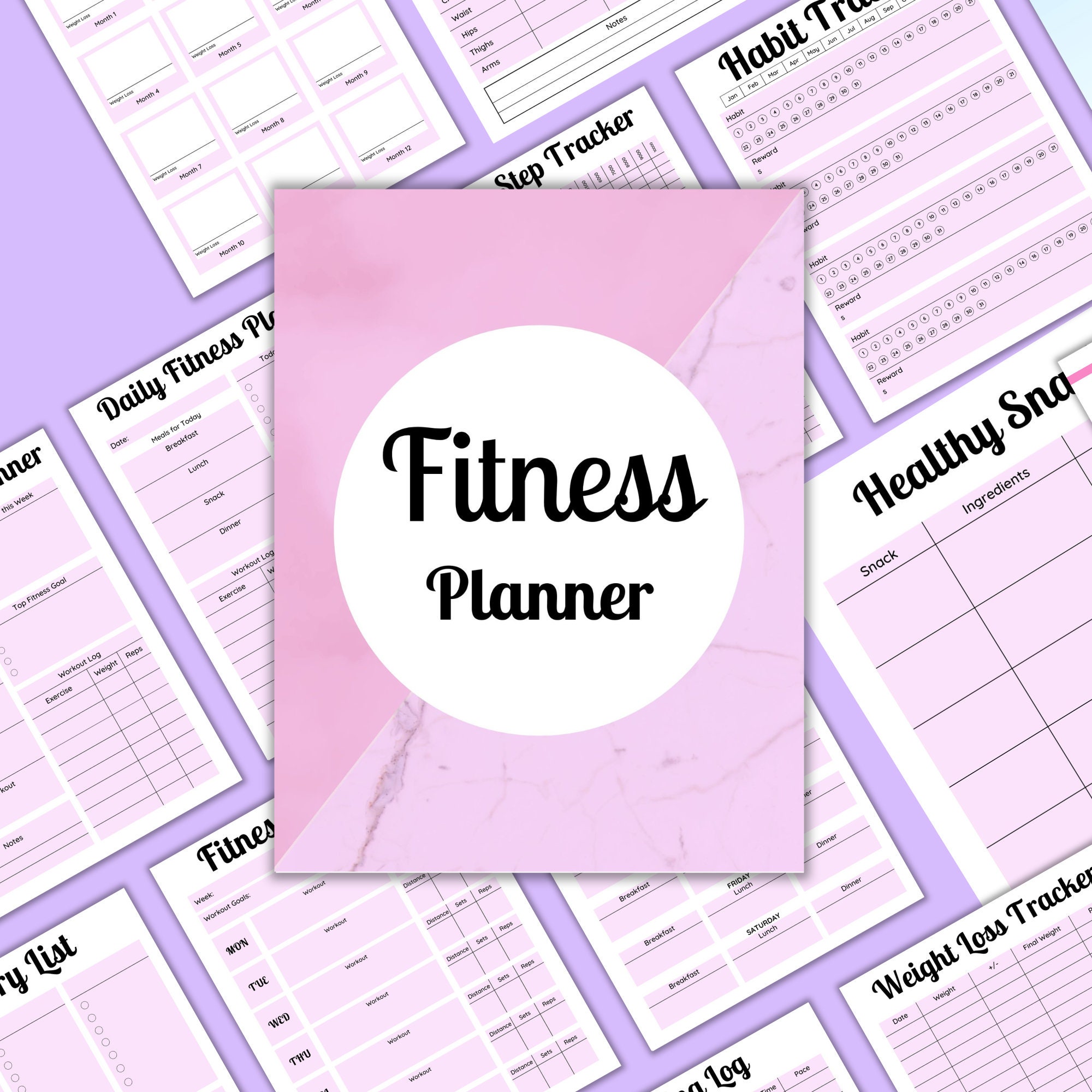 Fitness Tracker Planner Printable, Health Planner, Fitness Journal ...