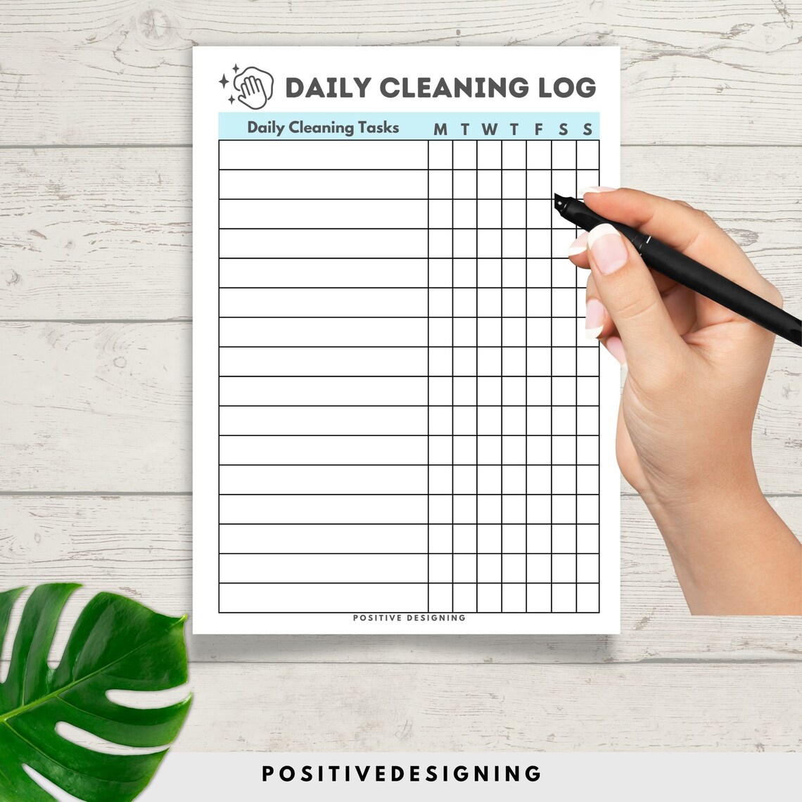 Printable Cleaning Checklist, Daily Cleaning List, Cleaner Log ...