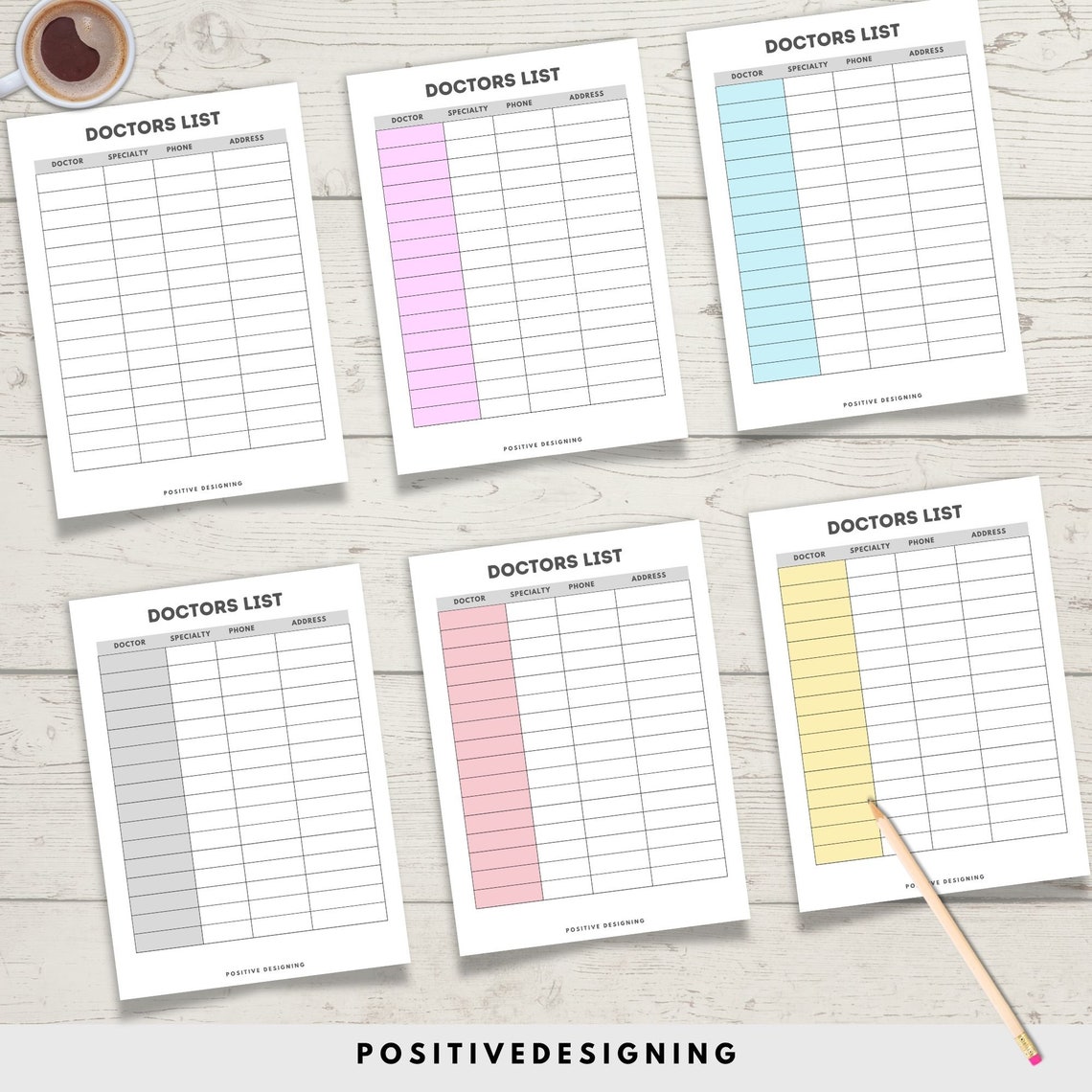 Printable Medical Contact List, Medical Tracker, Healthcare Contacts ...