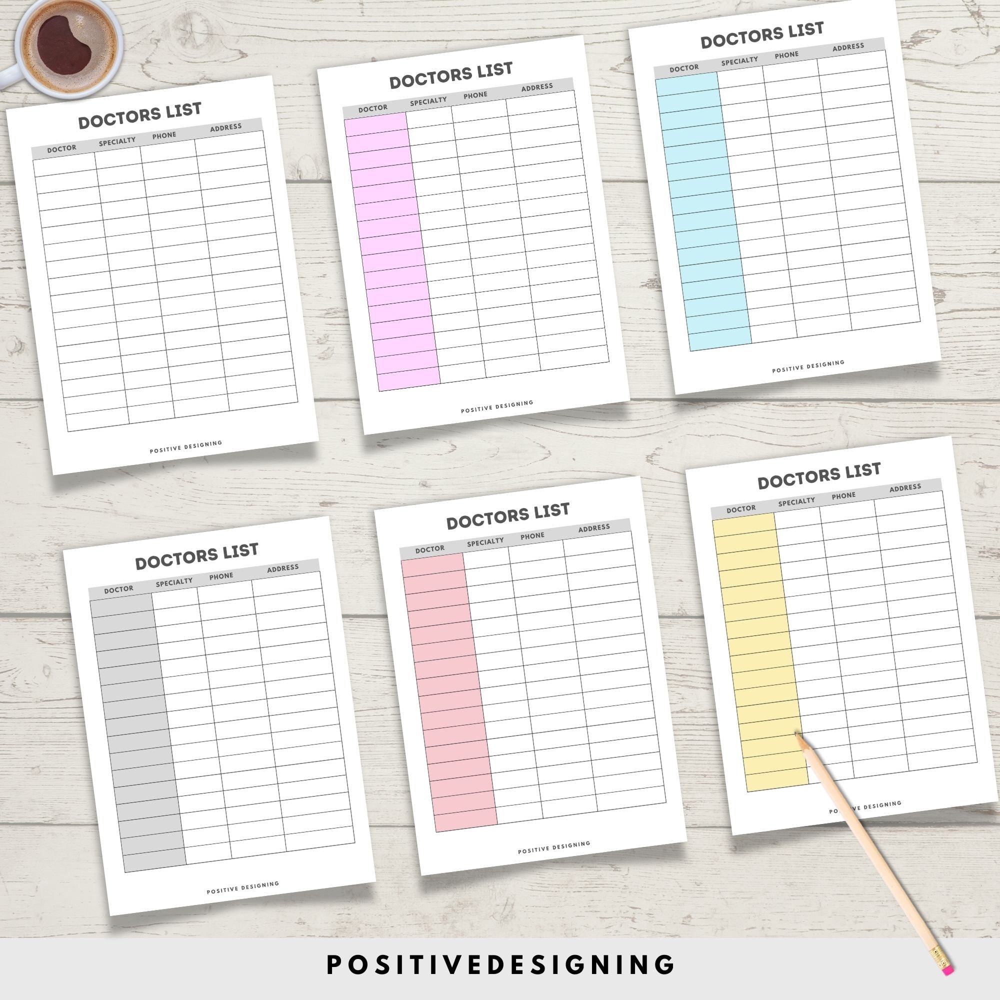 Printable Medical Contact List, Medical Tracker, Healthcare Contacts ...