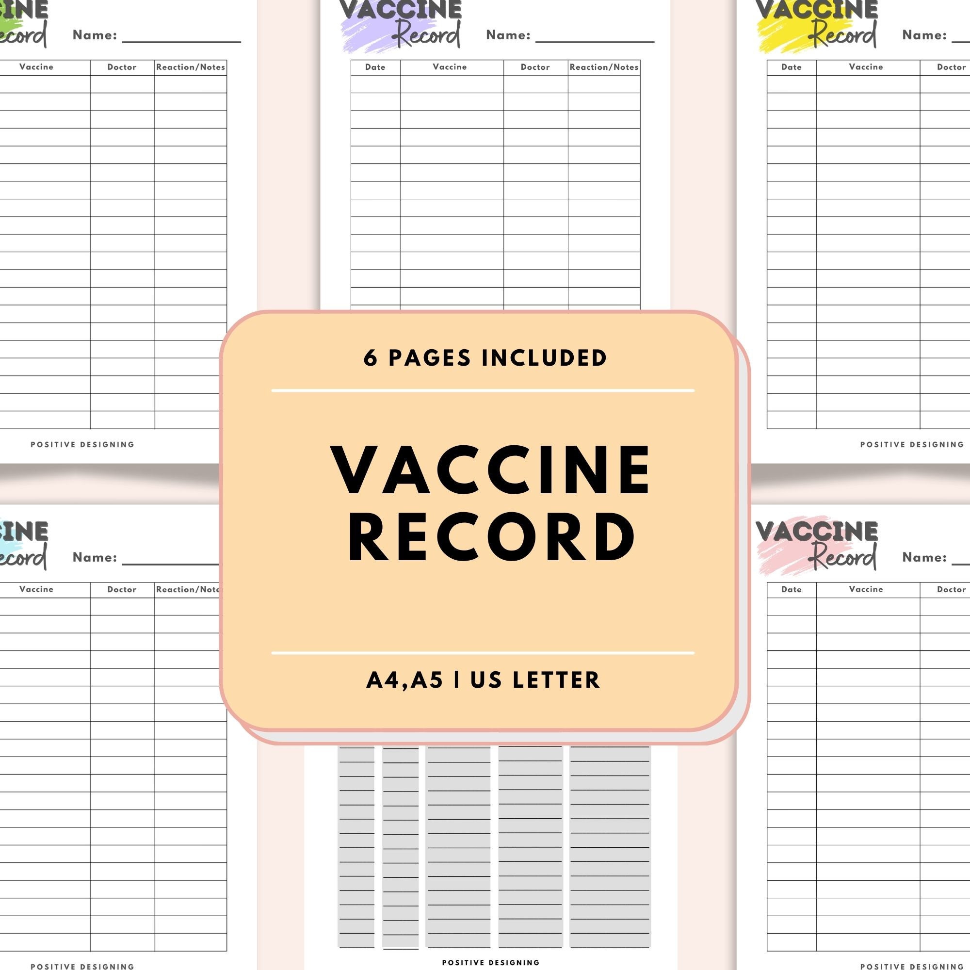 Vaccine Log Tracker, Vaccine Record, Binder Pages, Vet Vaccine Record ...