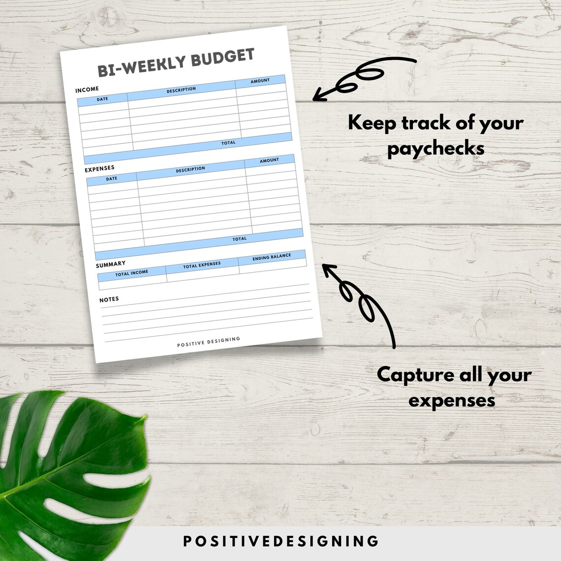 Bi-weekly Budget Planner Printable, Budget Template PDF, Budget by ...