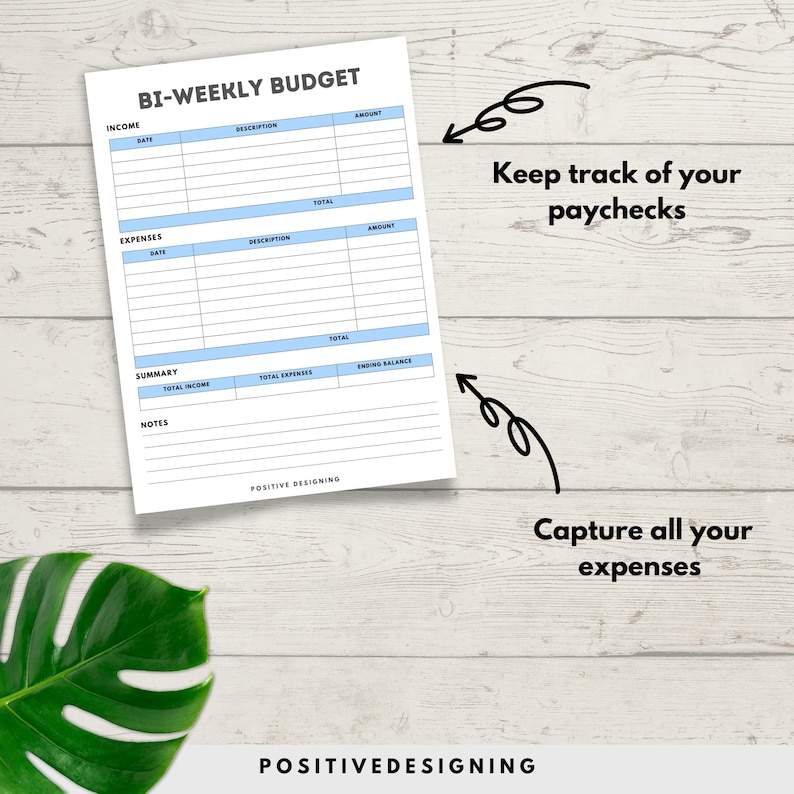 Bi-weekly Budget Planner Printable, Budget Template PDF, Budget by ...