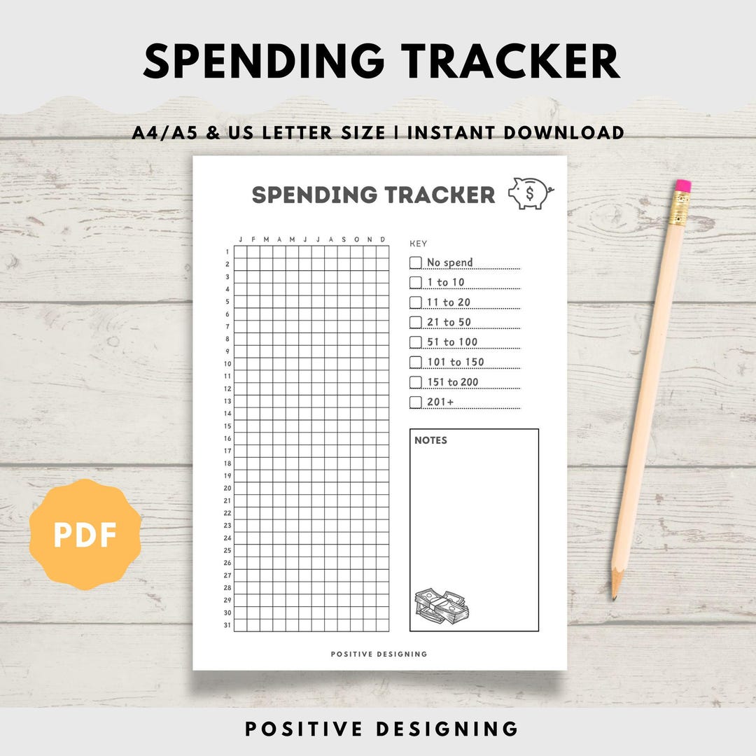 Spending Tracker Printable - Expense Tracker - Budget Template ...