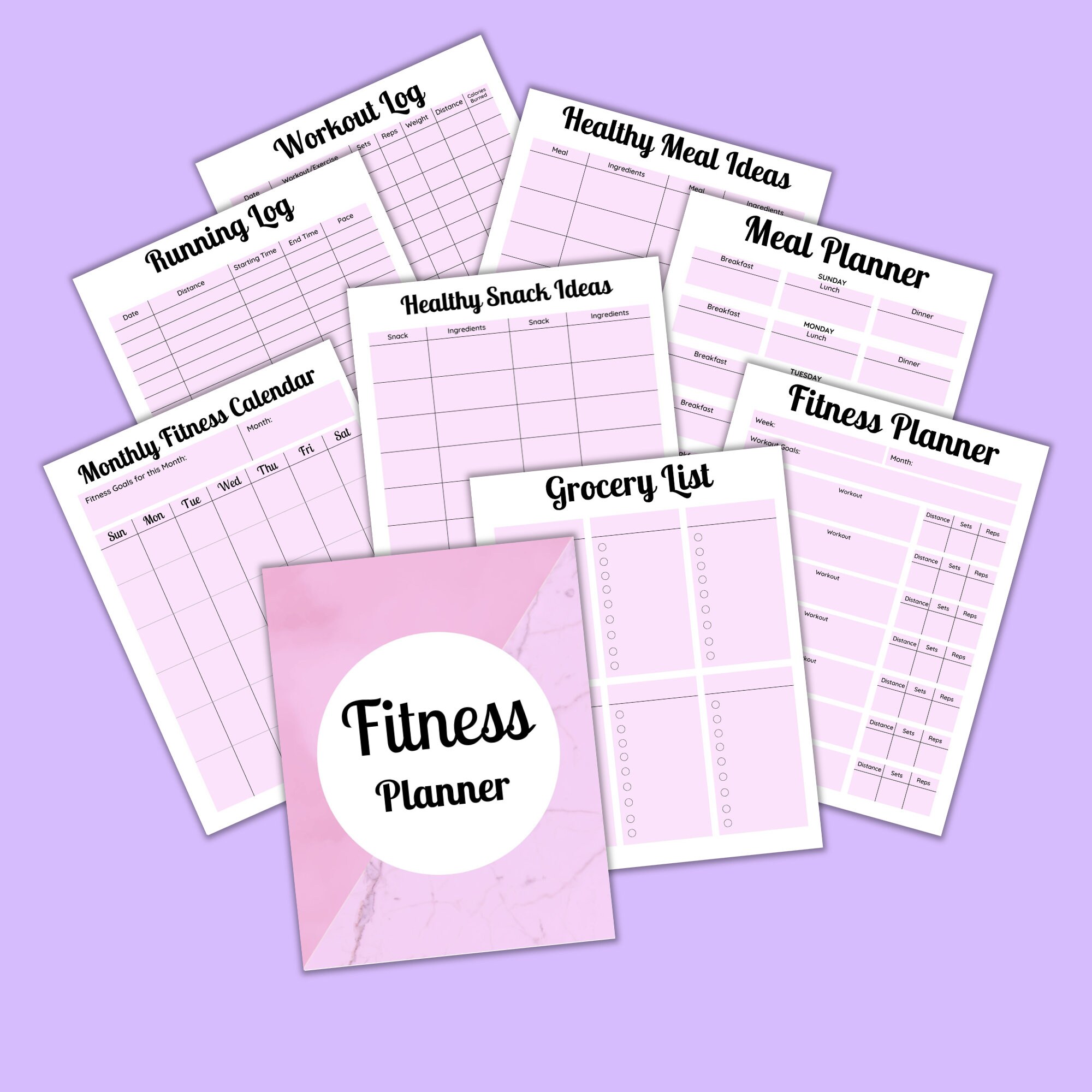 Fitness Tracker Planner Printable, Health Planner, Fitness Journal ...