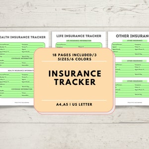 Insurance Tracker Printable, Insurance Tracking Template, Insurance ...
