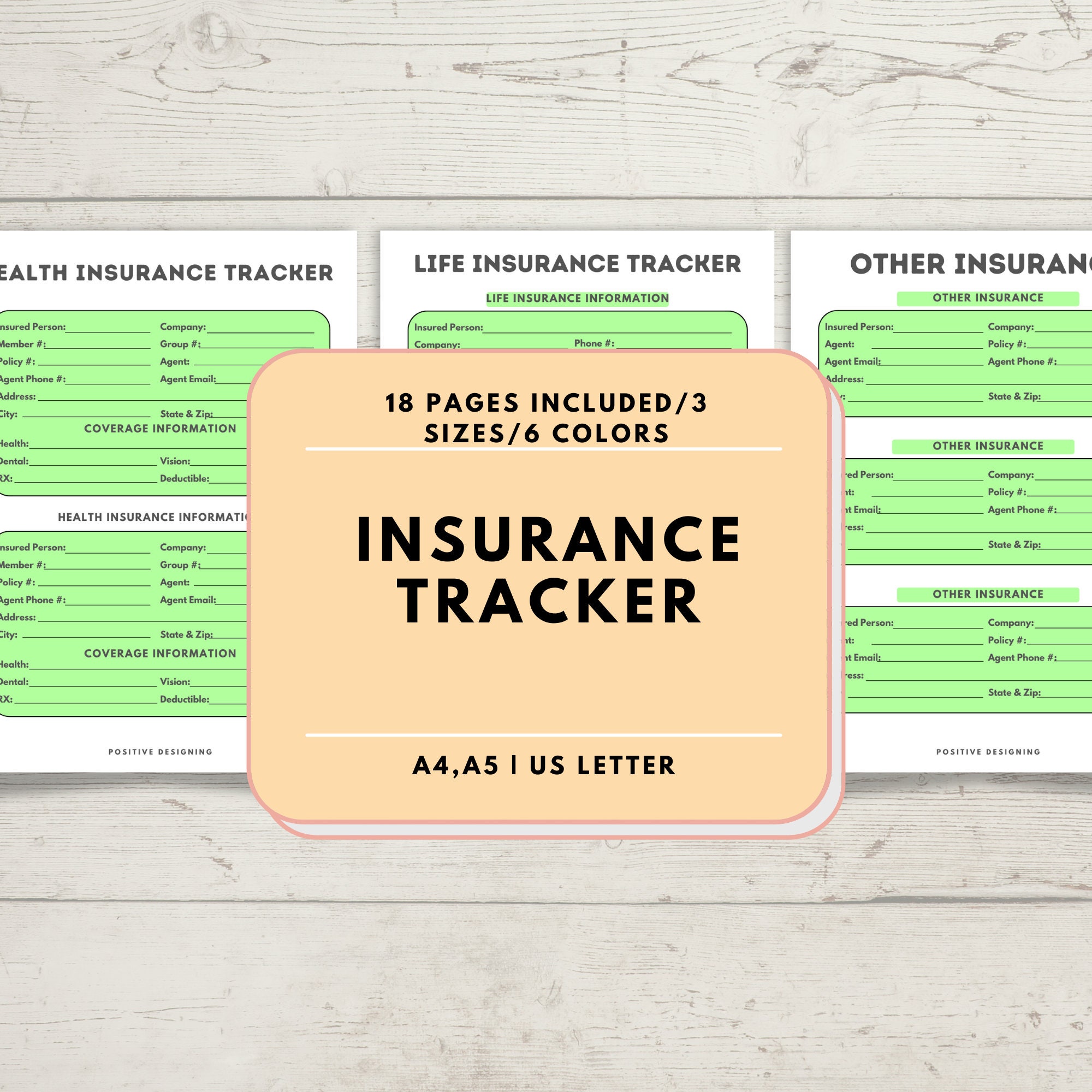 Insurance Tracker Printable, Insurance Tracking Template, Insurance ...