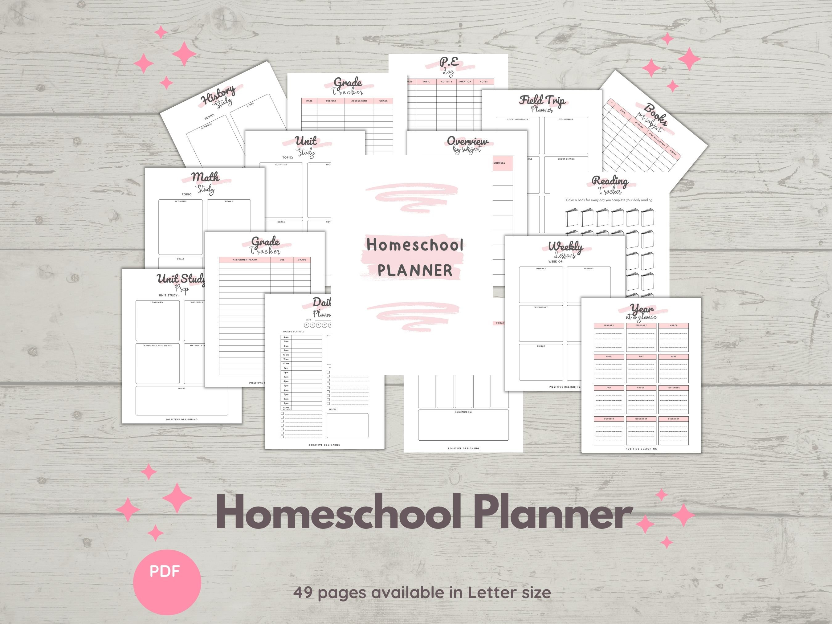 Homeschool Planner Pages, Homeschool Planner BUNDLE, Printable ...