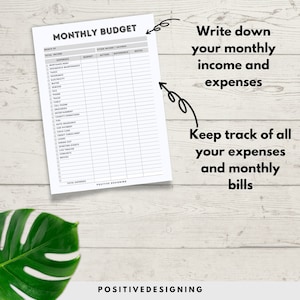 Monthly Budget Planner Printable | Financial Journal | Monthly Budget ...