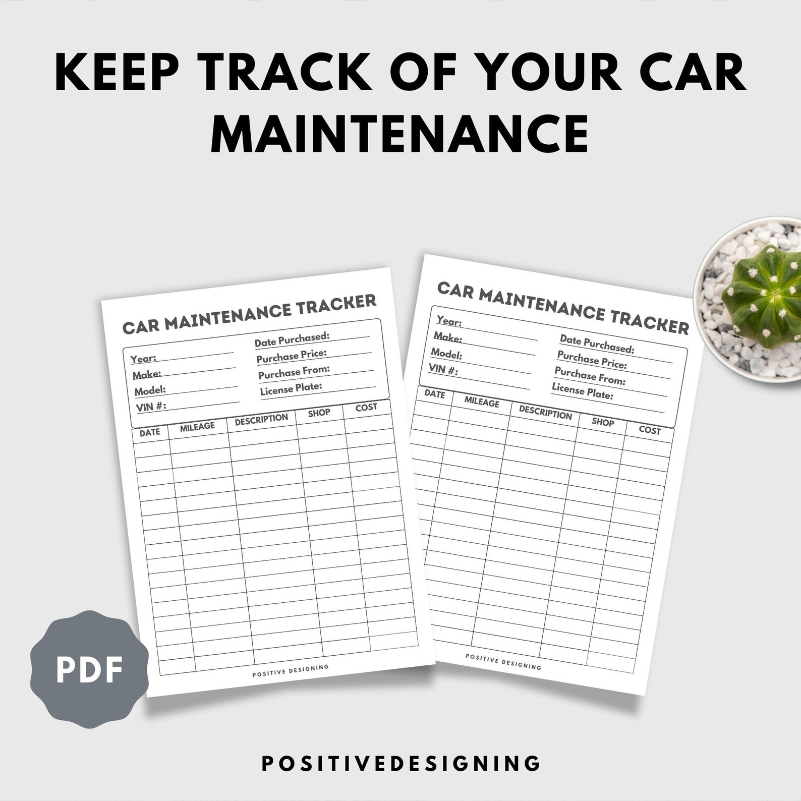 Vehicle Maintenance Tracker,car Maintenance Tracker,car Repairs ...