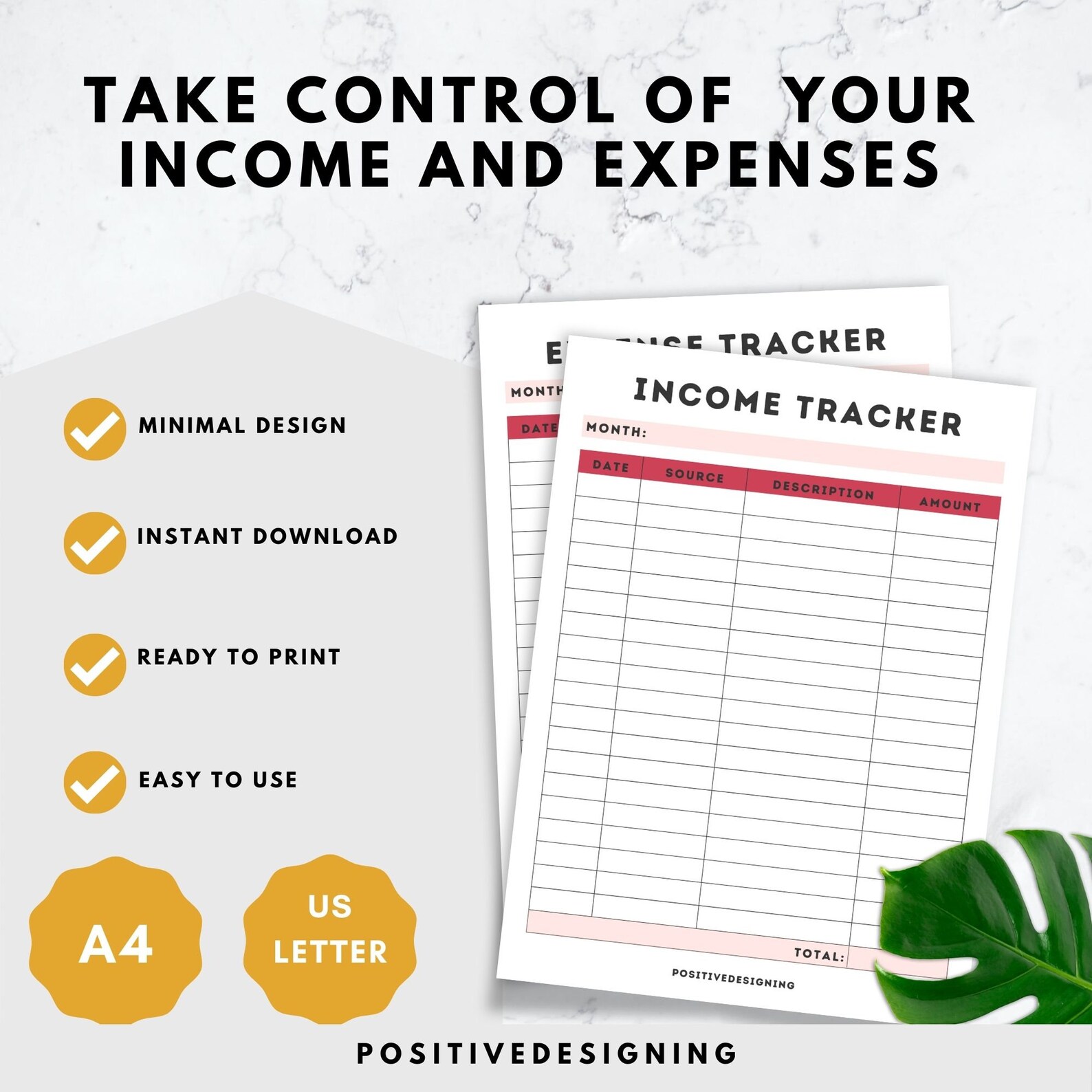 Income and Expense Tracker Income Tracker Expense Tracker - Etsy