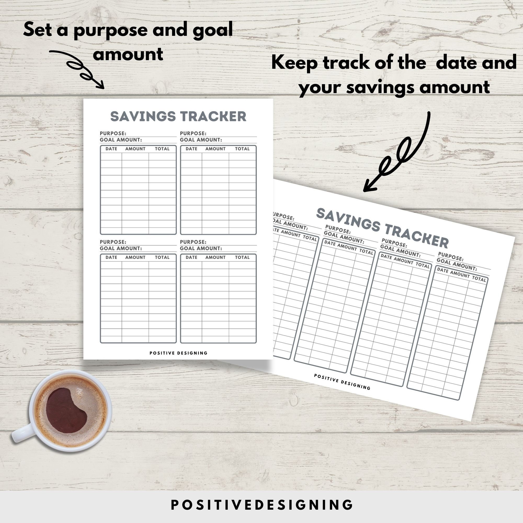 Savings Account Sheet Printable, Personal Savings Tracker, Financial ...