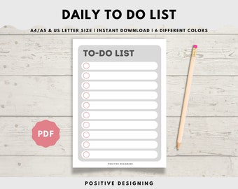 Simple to Do List Printable, Simple Tasks List Template, Productivity ...