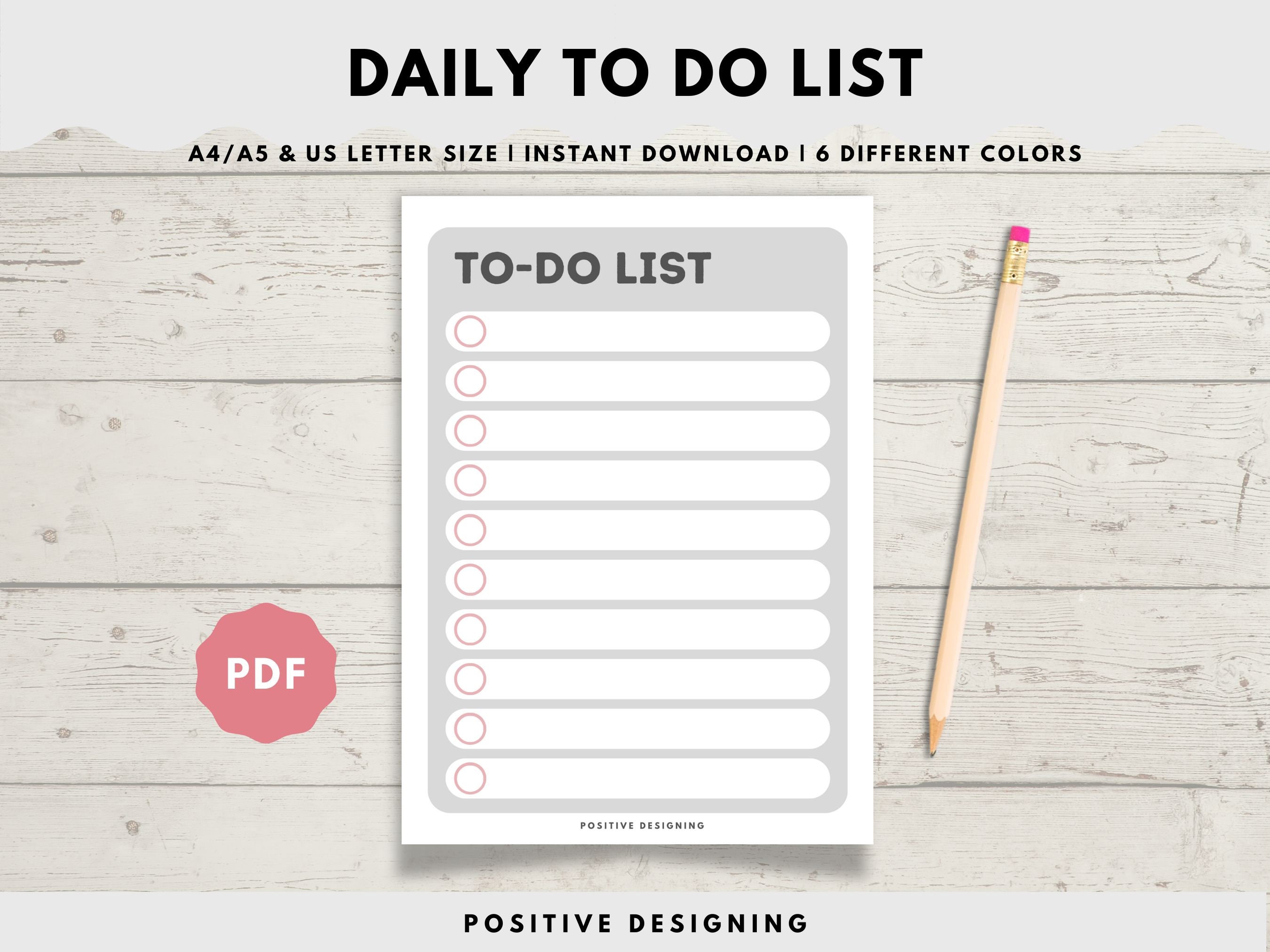 Minimal to Do List Printable, Simple Tasks List Template, Productivity ...