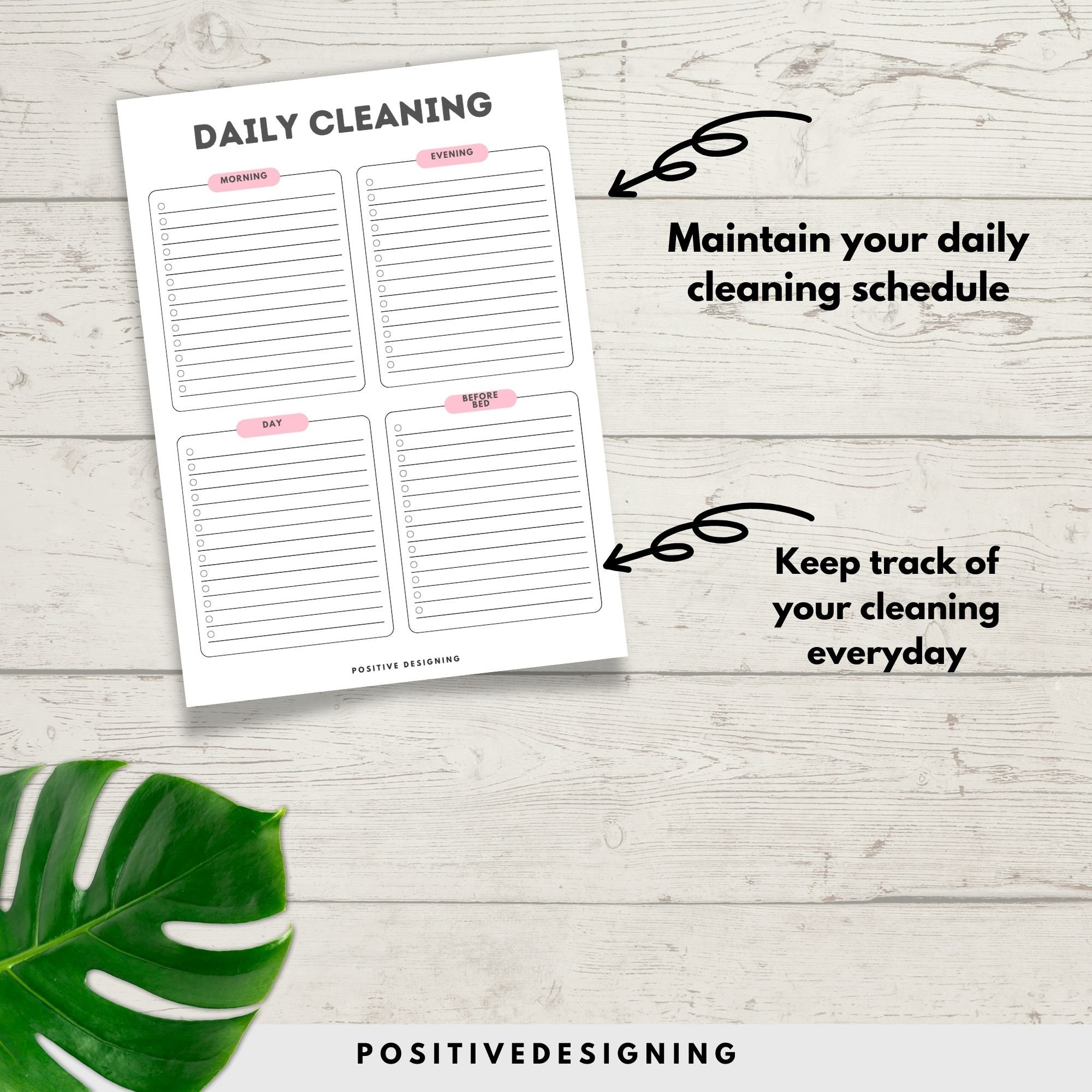 Printable Daily Cleaning Checklist, Declutter Tracker, Cleaner Planner ...