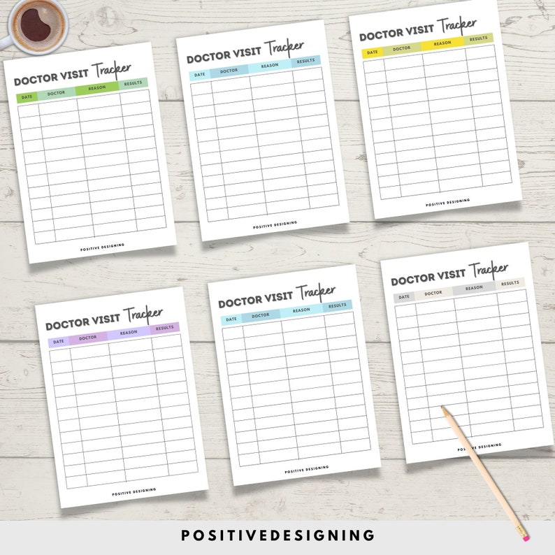 Doctors Visits Tracker Printable Doctors Appointments Log - Etsy
