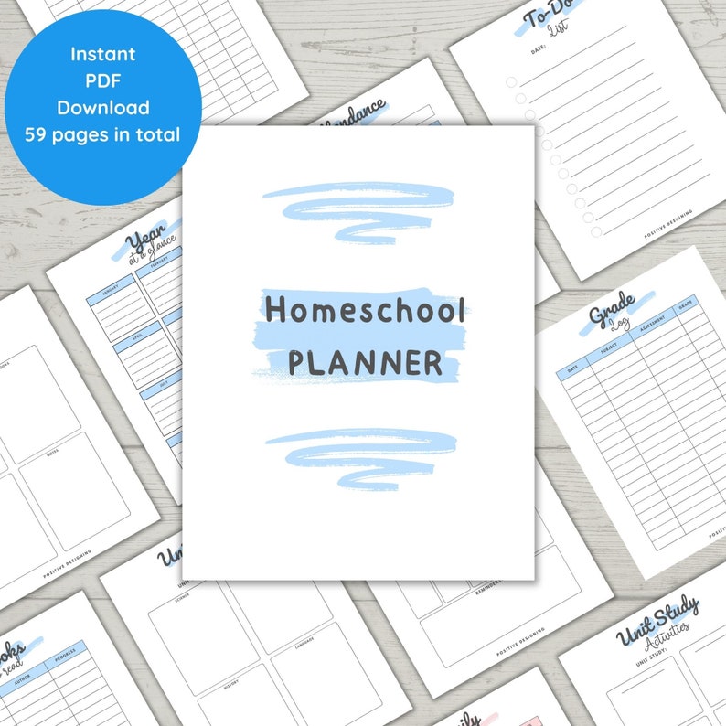 Homeschool Planner Pages, Homeschool Planner BUNDLE, Printable ...