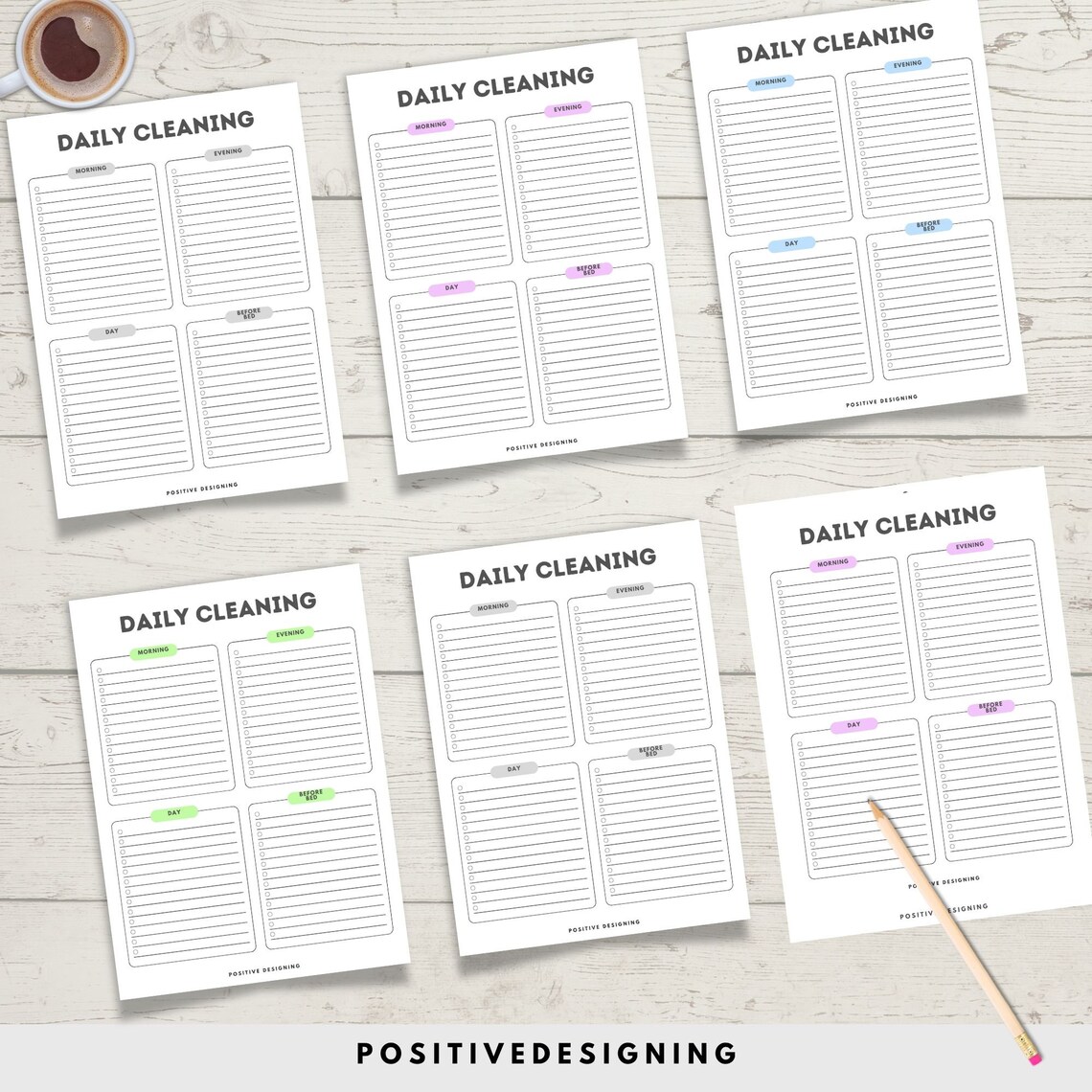 Printable Daily Cleaning Checklist, Declutter Tracker, Cleaner Planner ...