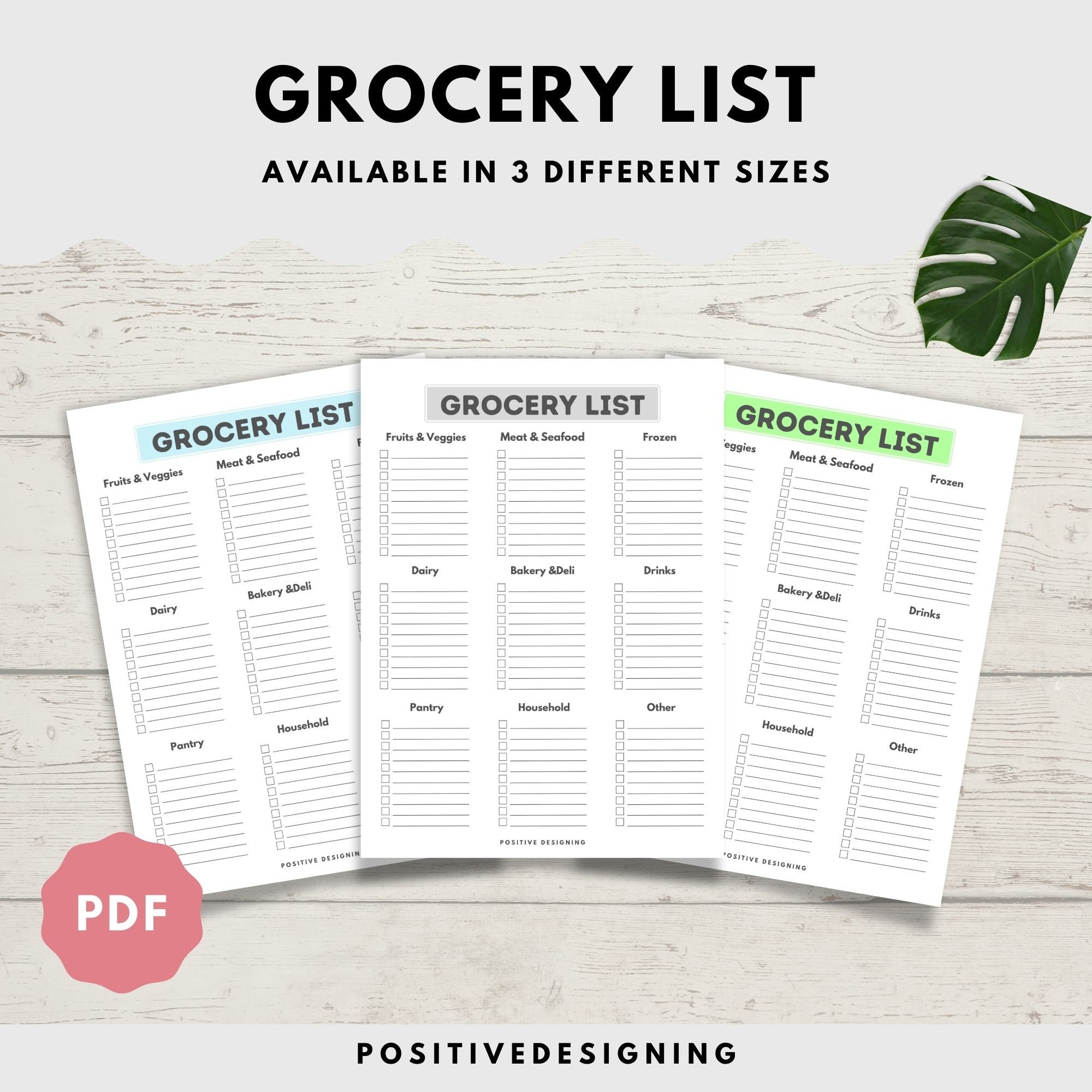 Grocery Shopping List Template Pages, Weekly Menu and Grocery List ...