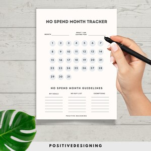 No Spend Challenge, No Spend Tracker, Printable Savings Sheet, Savings ...