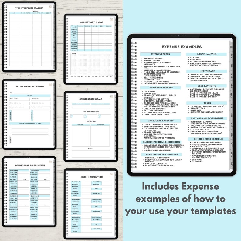 Money Planner - Digital Budget Planner - Savings Planner - Blue Budget ...