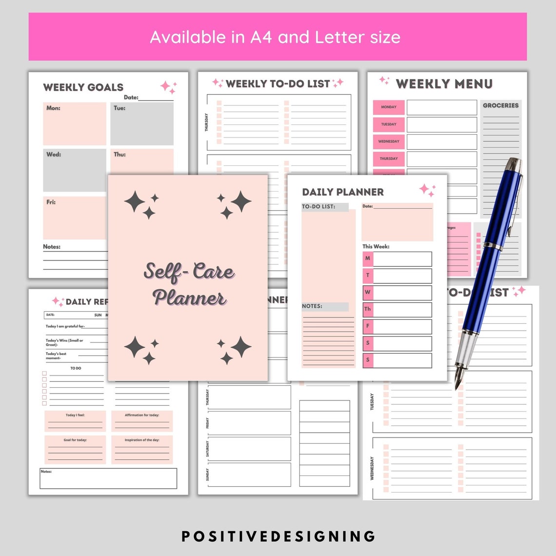 Self-care Planner Printable Self-love Journal Mental Health Worksheet ...