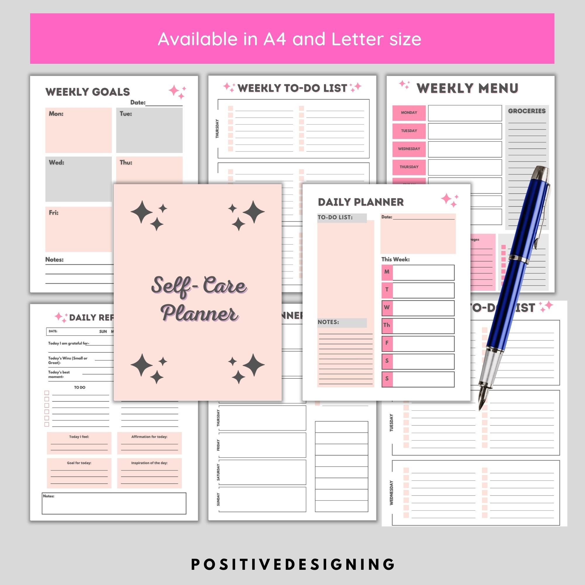 Self-care Planner Printable Self-love Journal Mental Health Worksheet ...