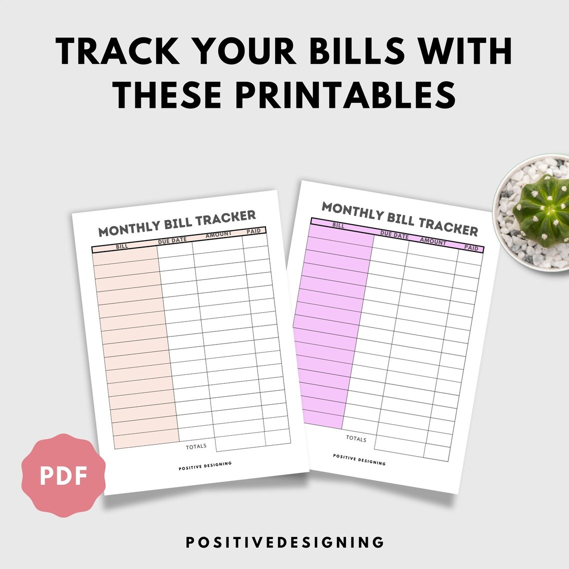 Monthly Bill Tracker Printable Bill Payment Tracker Bill Pay Checklist ...