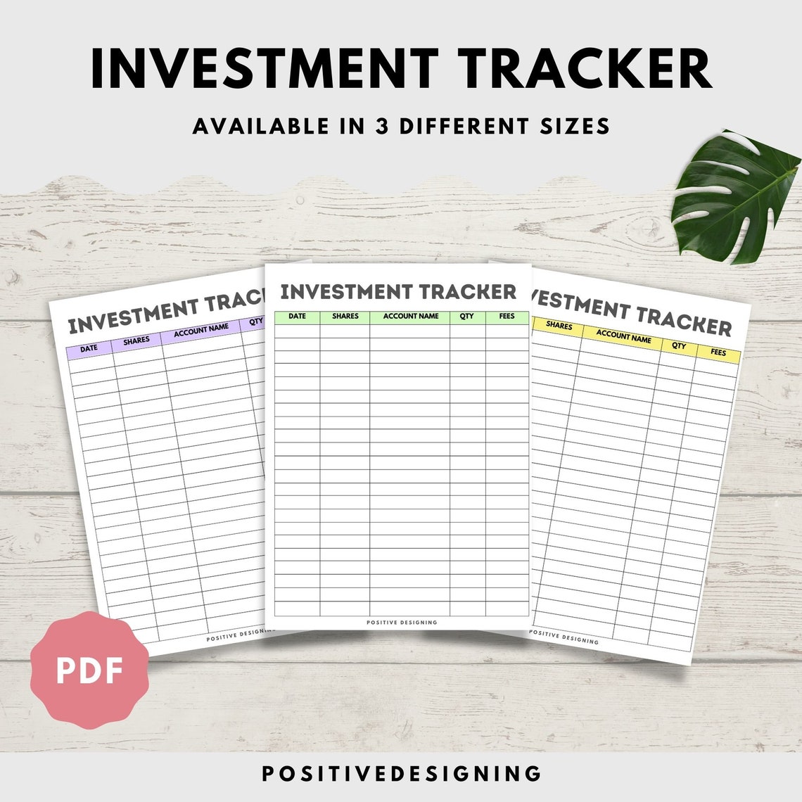 Investment Tracker Printable Stock Portfolio Progress Log Money ...