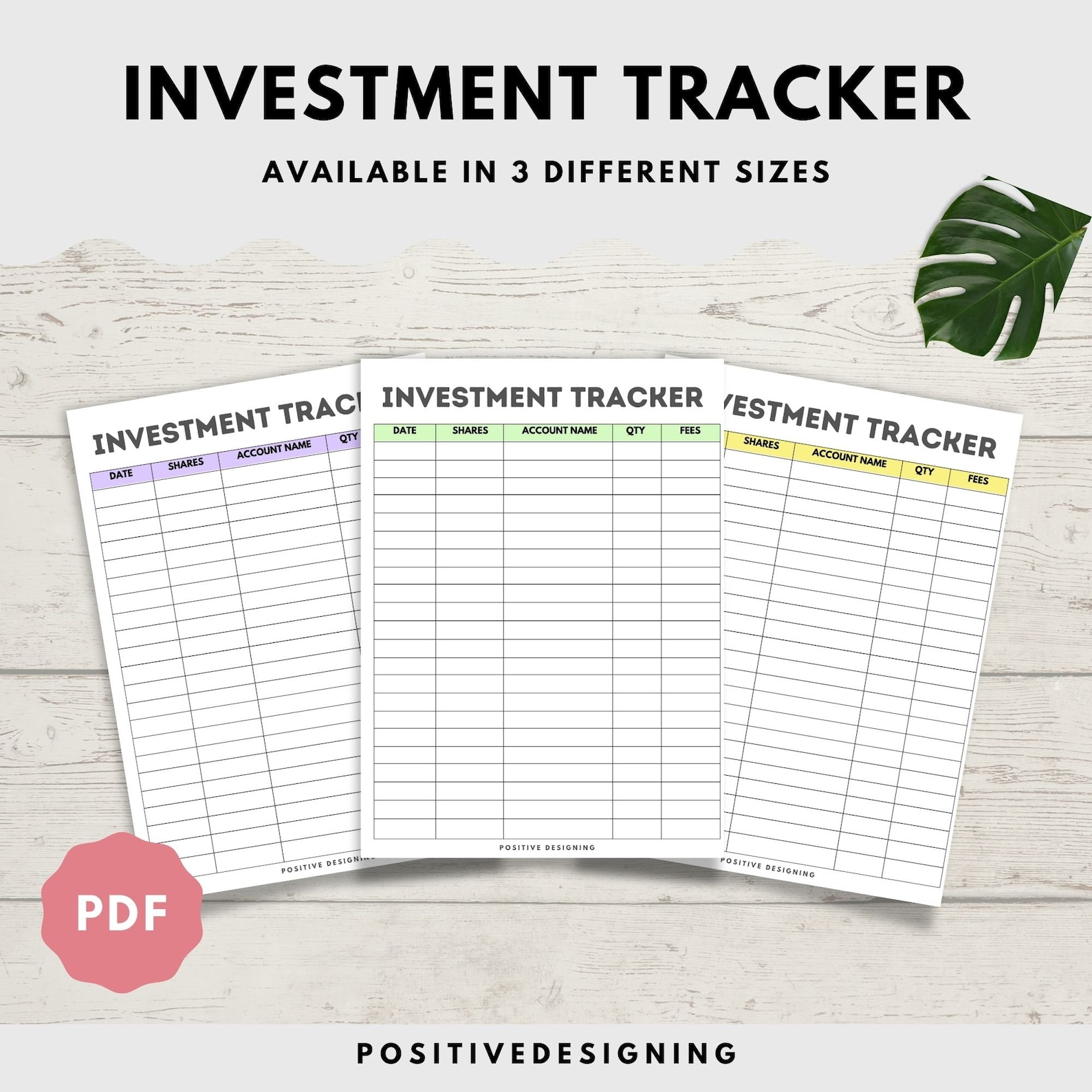 Investment Tracker Printable | Stock Portfolio Progress Log | Money ...