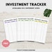 Investment Tracker Printable Stock Portfolio Progress Log Money ...