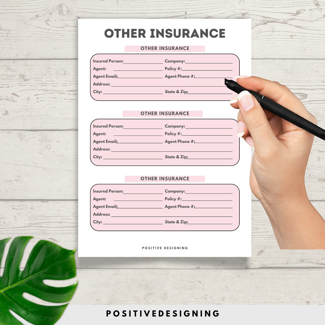 Insurance Tracker Printable, Insurance Tracking Template, Insurance ...