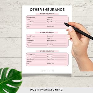 Insurance Tracker Printable, Insurance Tracking Template, Insurance ...