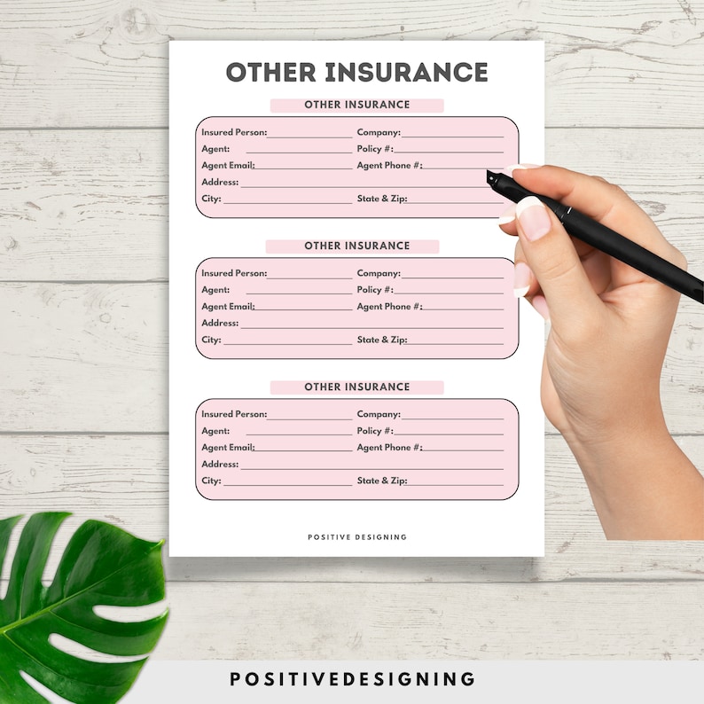 Insurance Tracker Printable, Insurance Tracking Template, Insurance ...