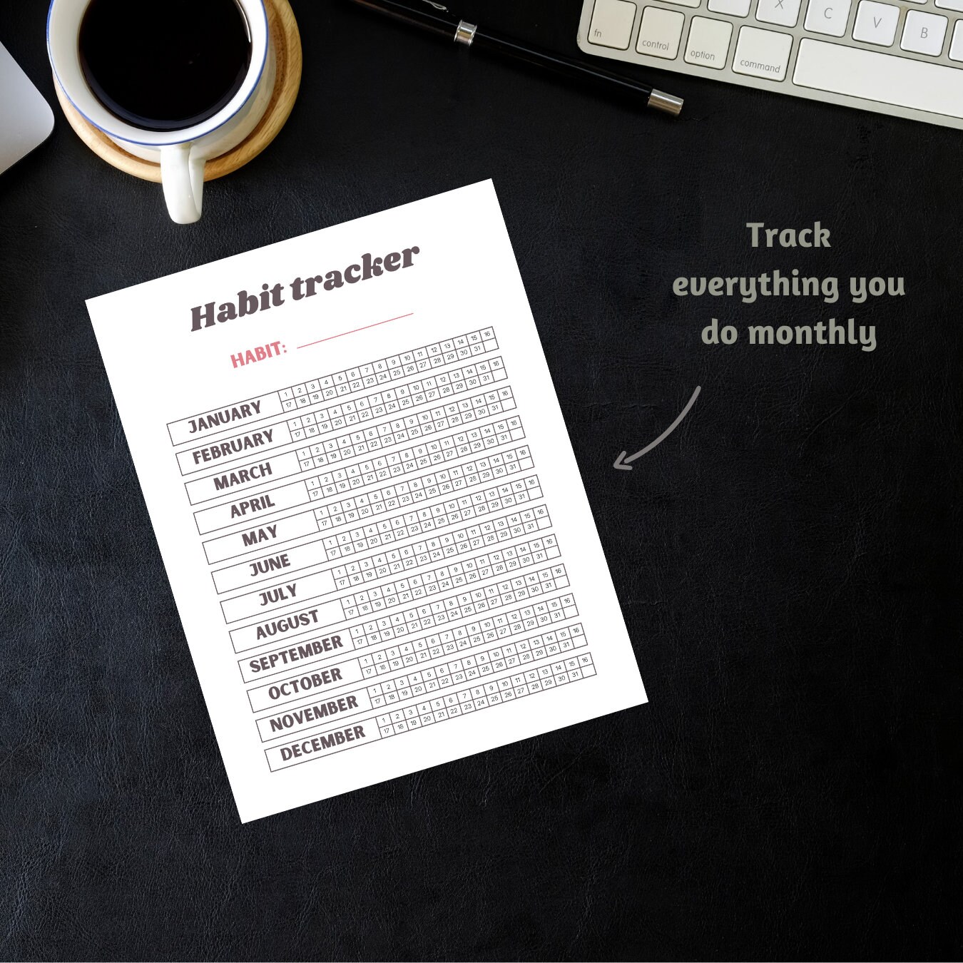 Habit Tracker Habit Chart Daily Weekly Monthly Habit Tracker - Etsy