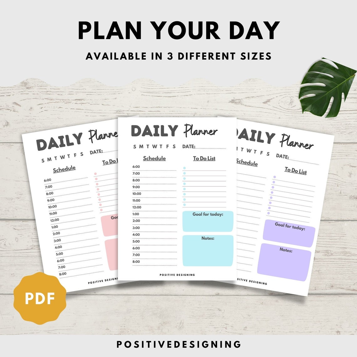 Daily Planner Printable, Daily Printable Inserts, Time Blocking ...