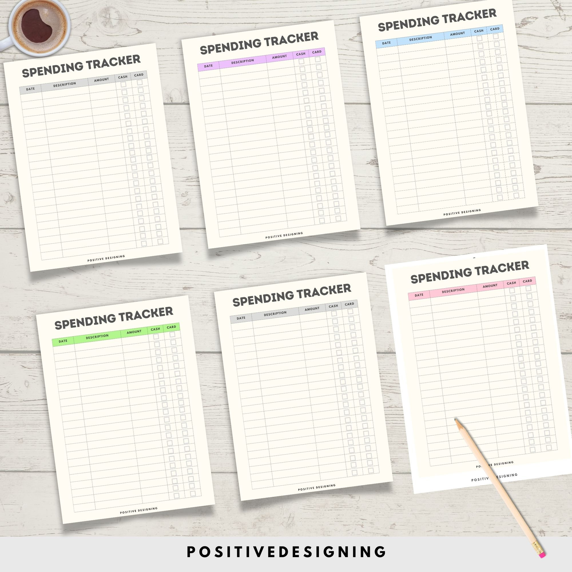 Spending Tracker Printable, Expense Tracker, Budget Template, Financial ...