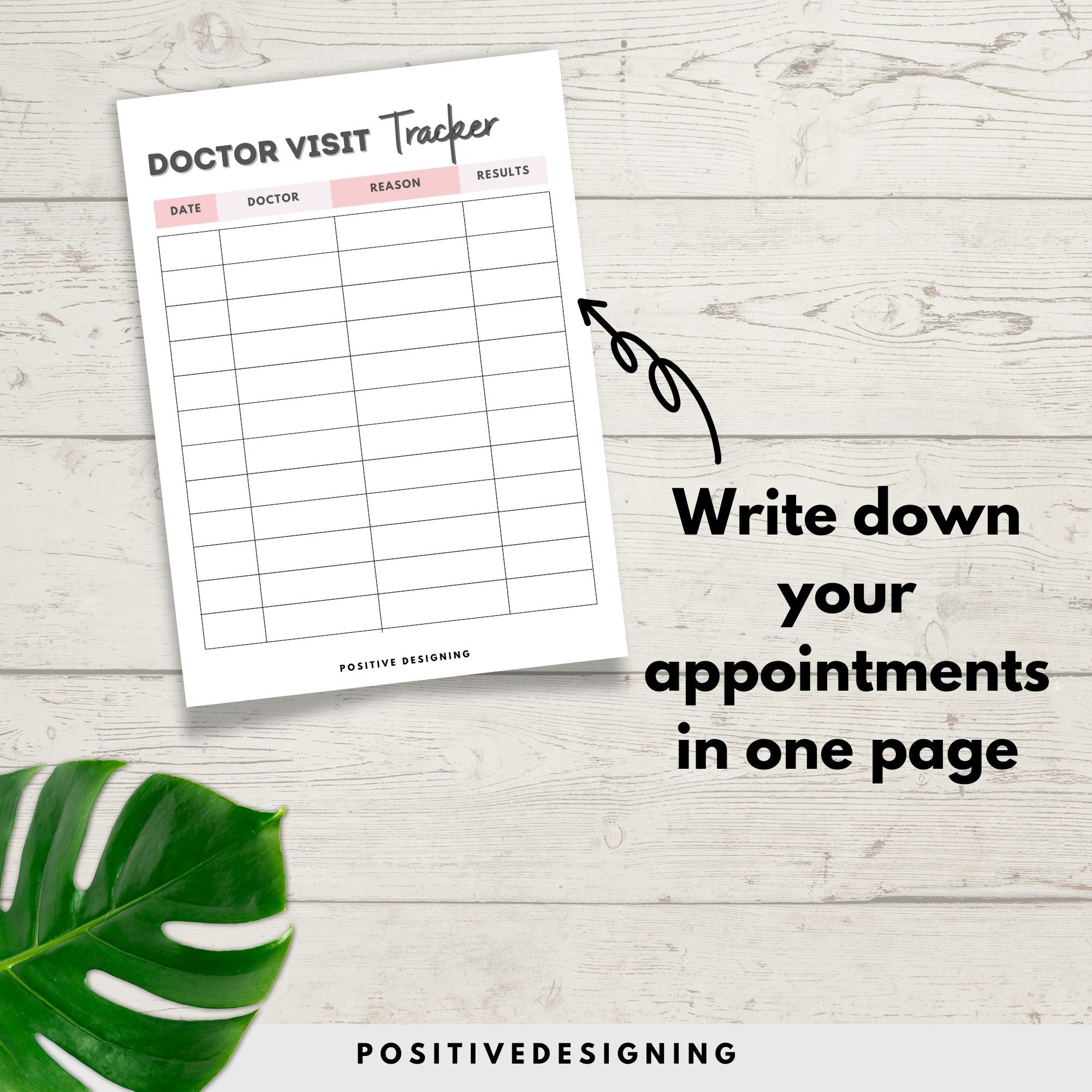 Doctors Visits Tracker Printable, Doctors Appointments Log, Medical ...