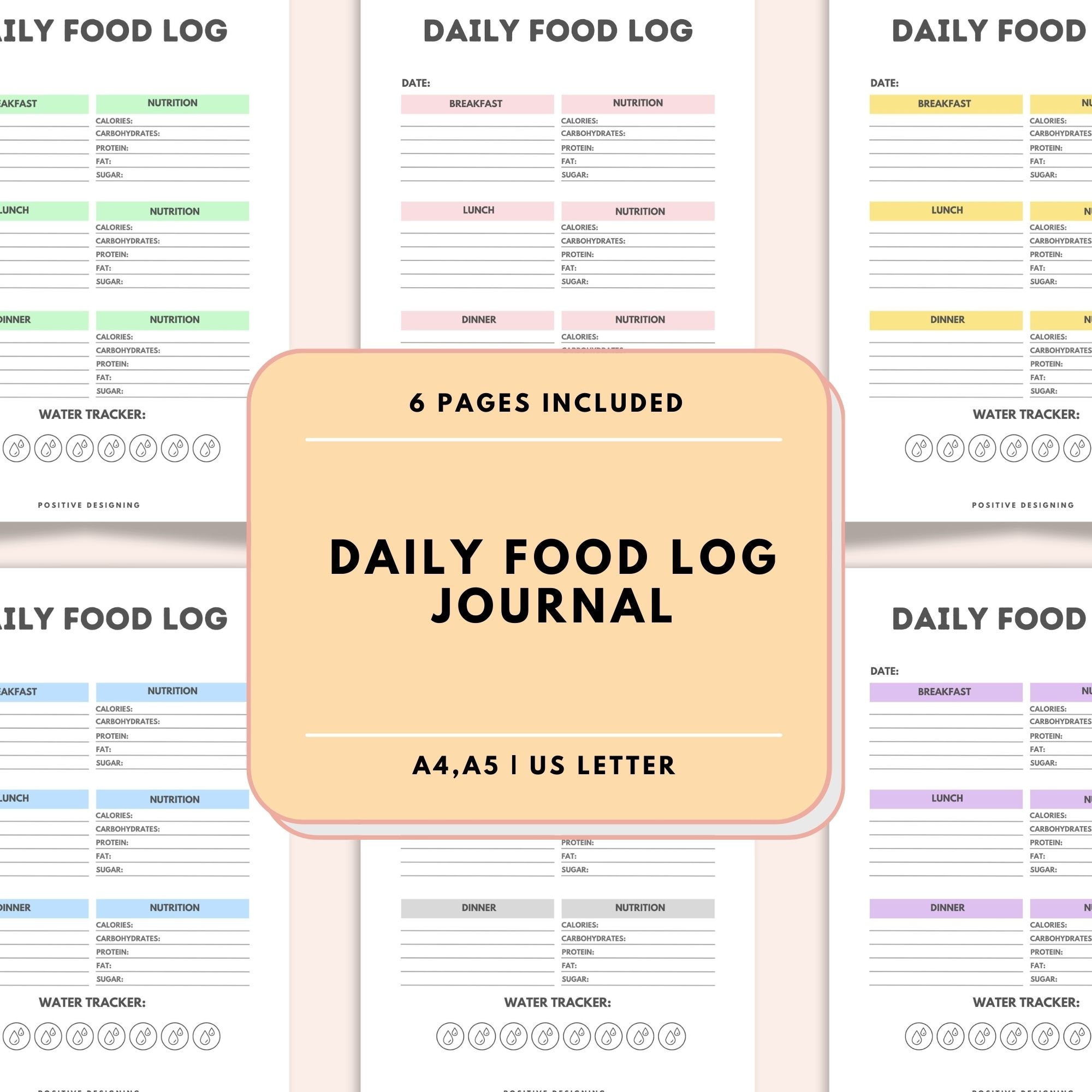 Food Journal Printable, Meal Planner, Food Tracker, Meal Tracker ...