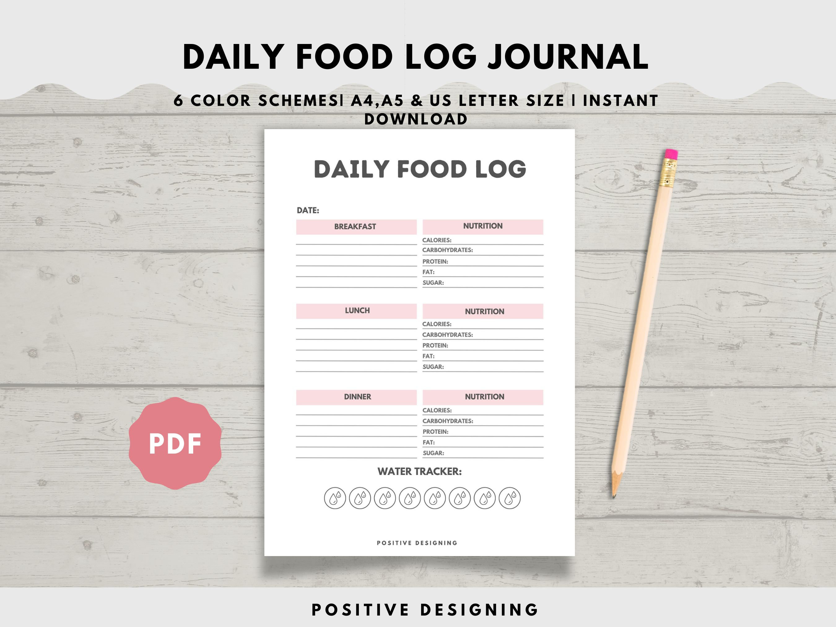 Food Journal Printable, Meal Planner, Food Tracker, Meal Tracker ...