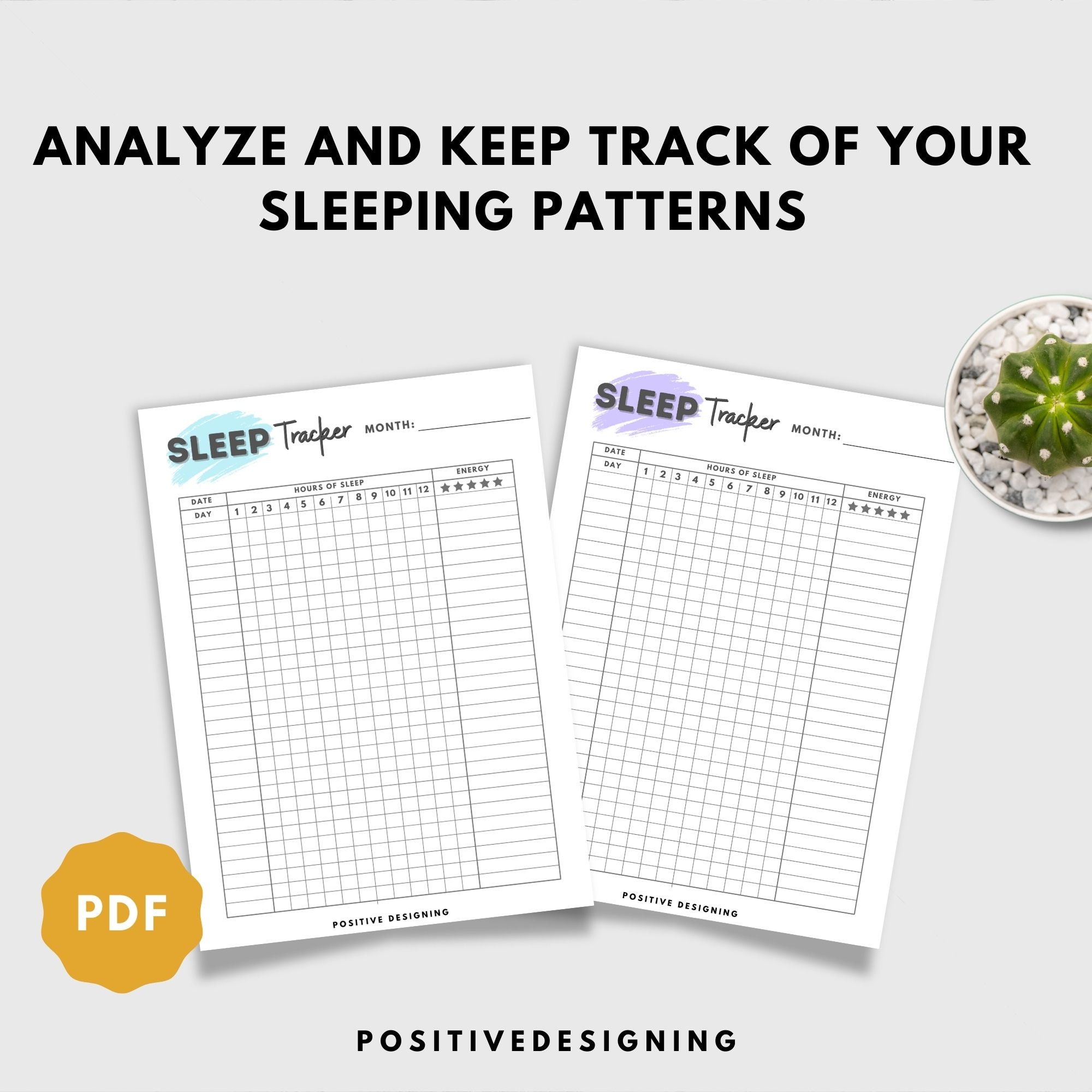 Sleep Tracker Printable, Planner Inserts, Monthly Sleep Log, Sleep ...
