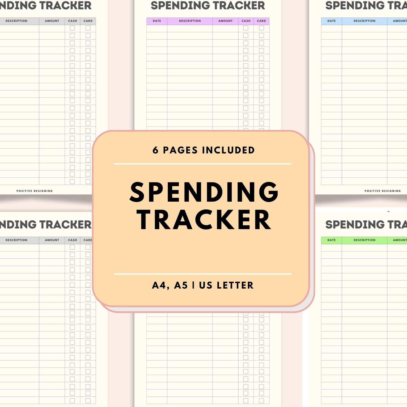 Spending Tracker Printable, Expense Tracker, Budget Template, Financial ...