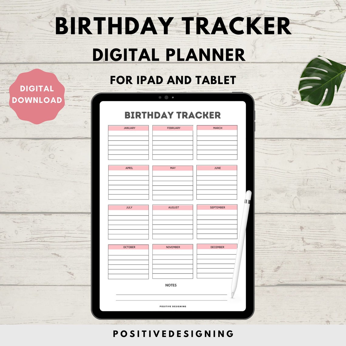 Instant Download | Birthday Reminder | Birthday Planner Printable ...