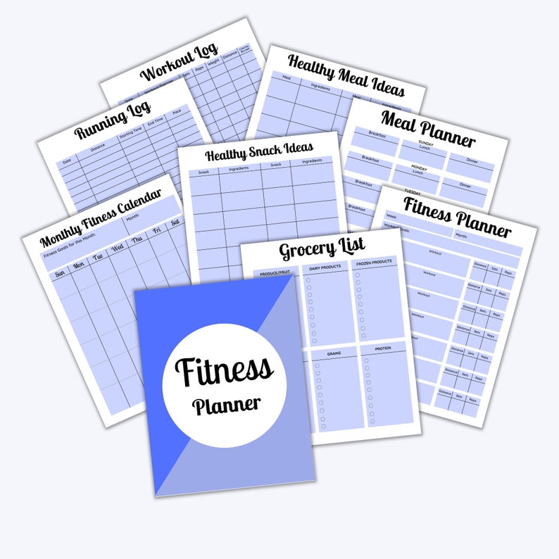 Fitness Tracker Planner Printable, Health Planner, Fitness Journal ...