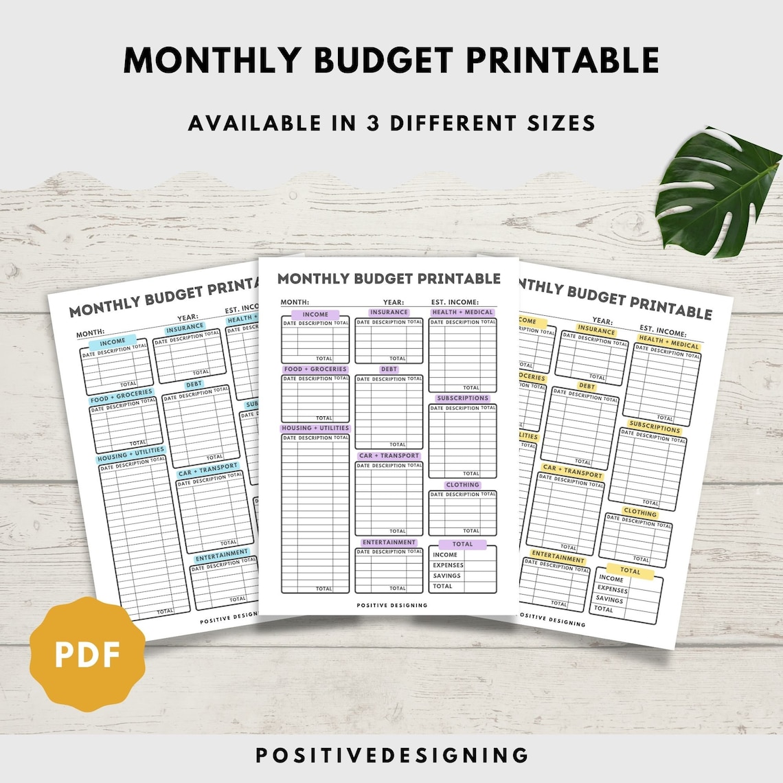 Monthly Budget Planner Printable Financial Journal Monthly Budget Sheet ...