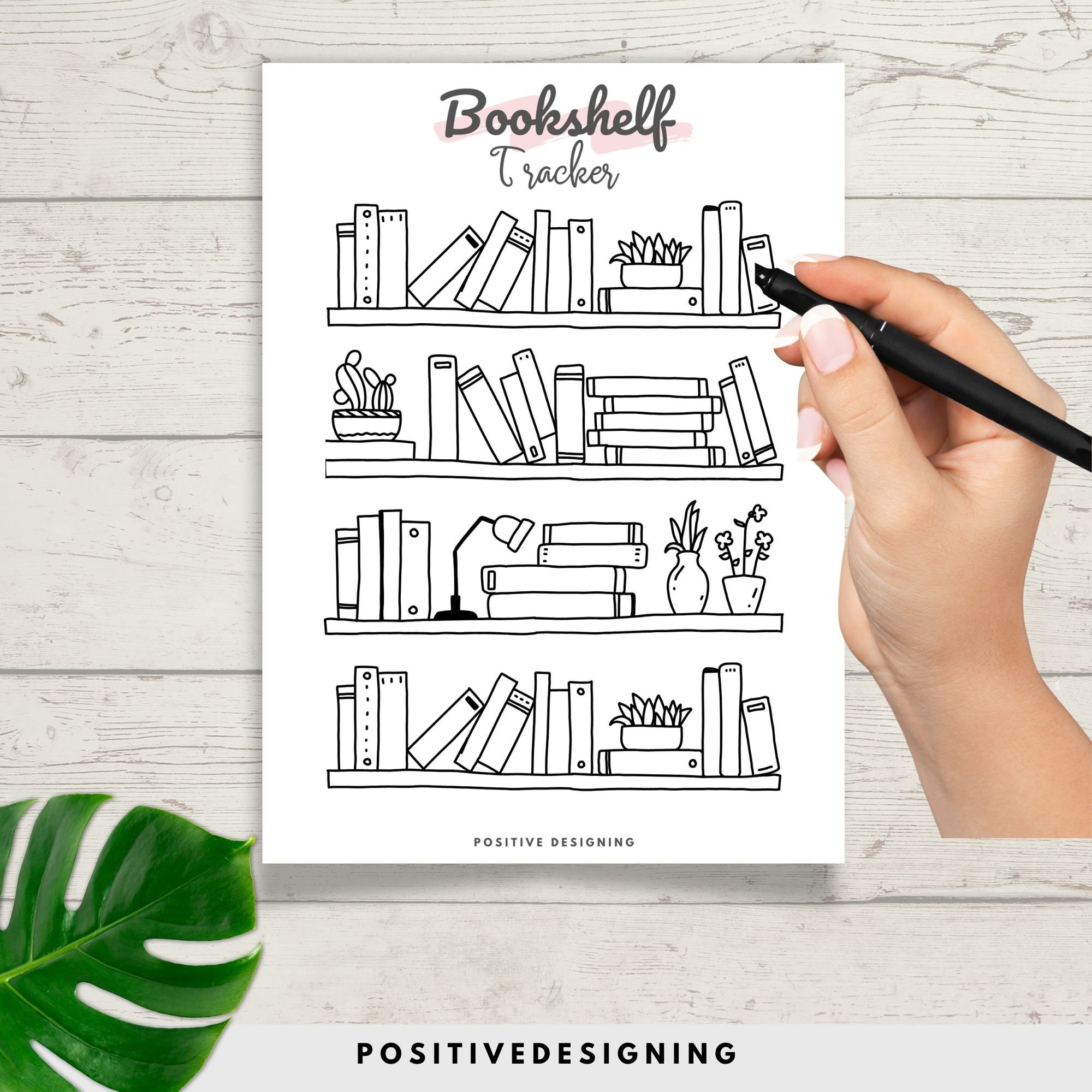 Bookshelf Printable Template, Books to Read, Books I've Read, Book ...