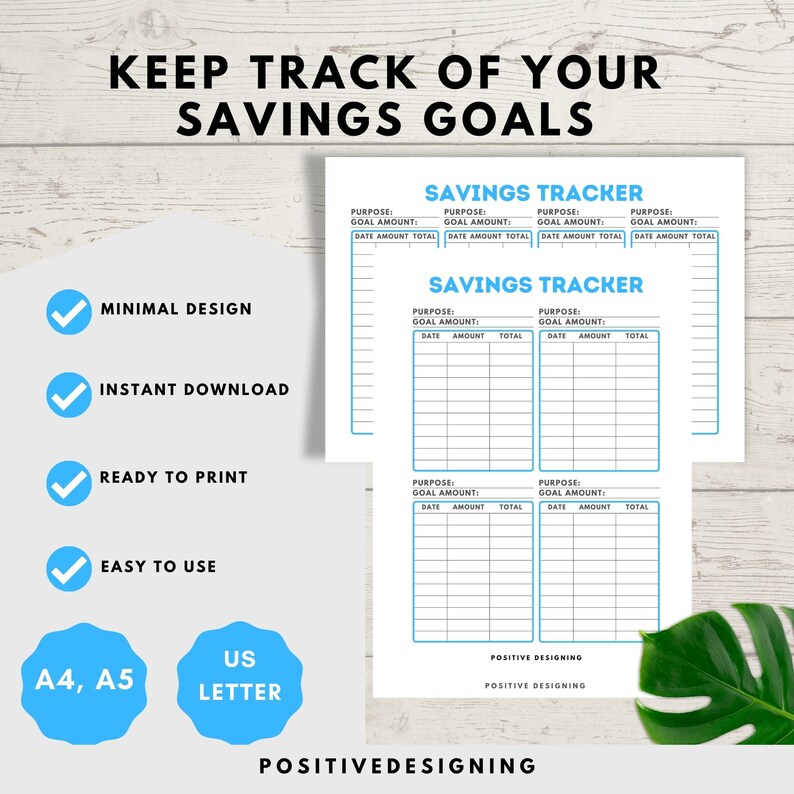 Savings Account Sheet Printable, Personal Savings Tracker, Financial ...