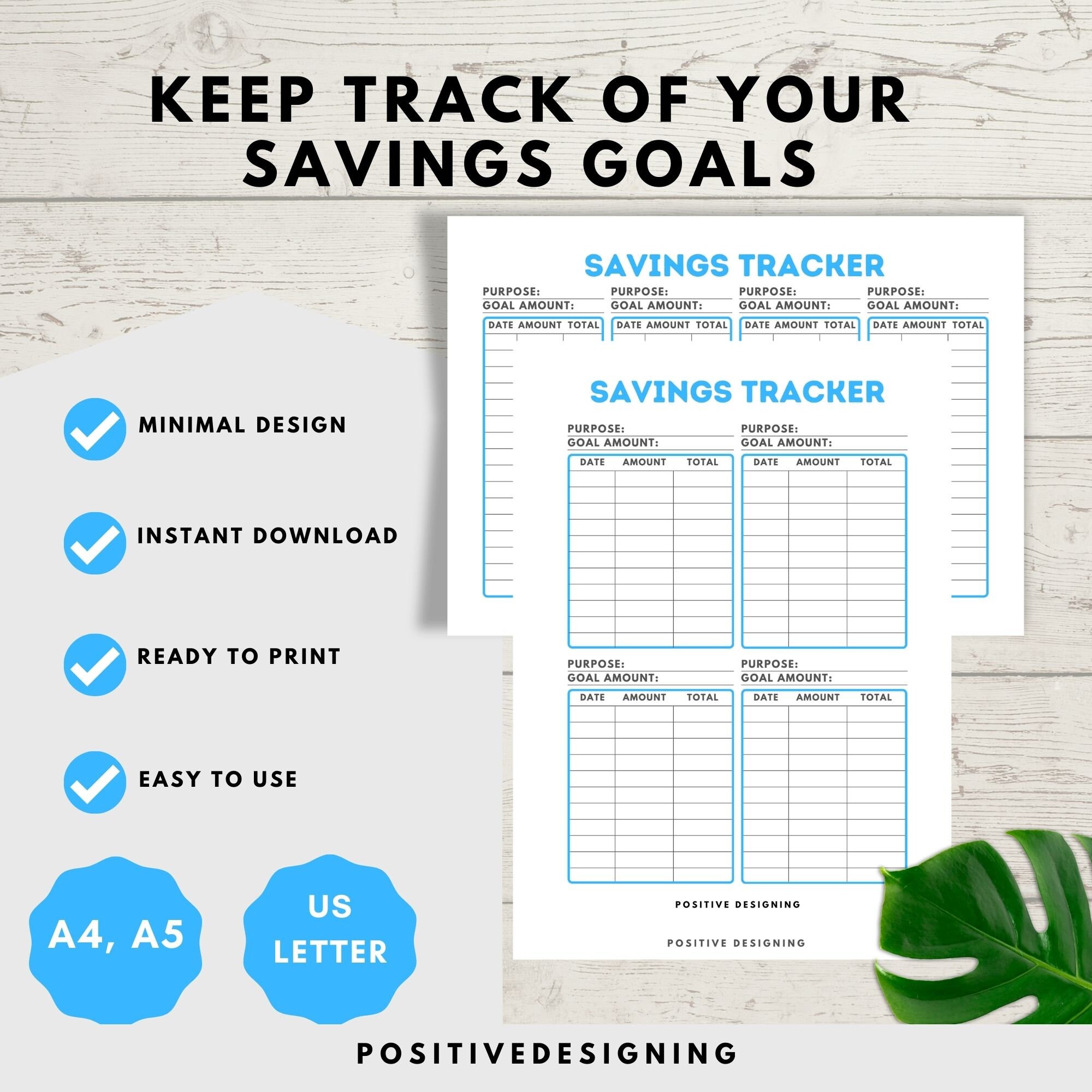 Savings Account Sheet Printable, Personal Savings Tracker, Financial ...