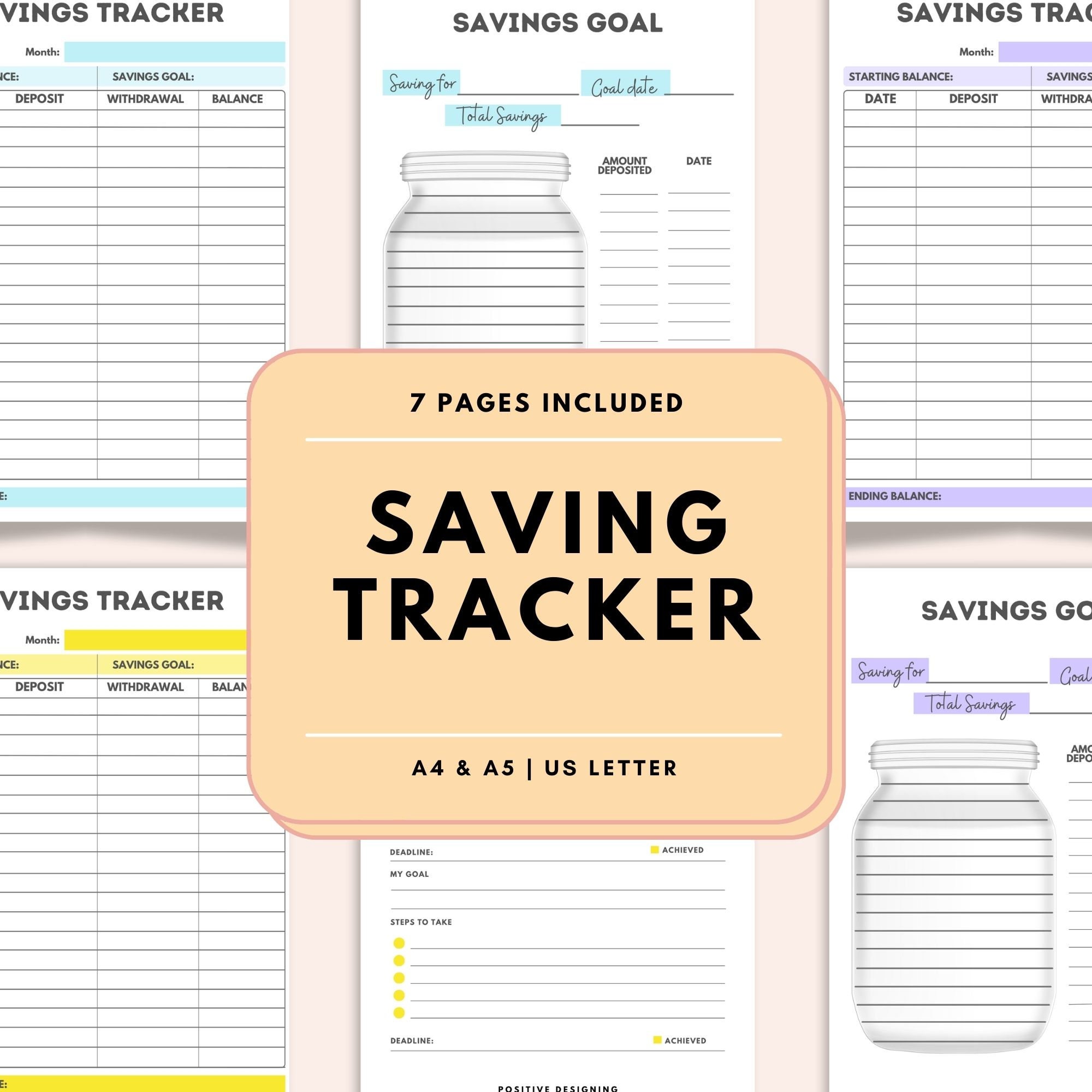 Savings Account Printable Personal Savings Tracker Financial - Etsy